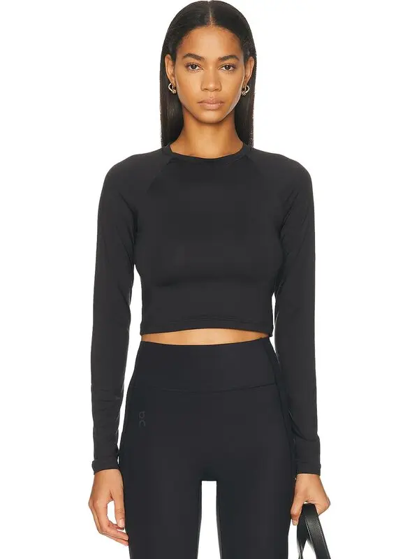 On Active Cropped Top - Black