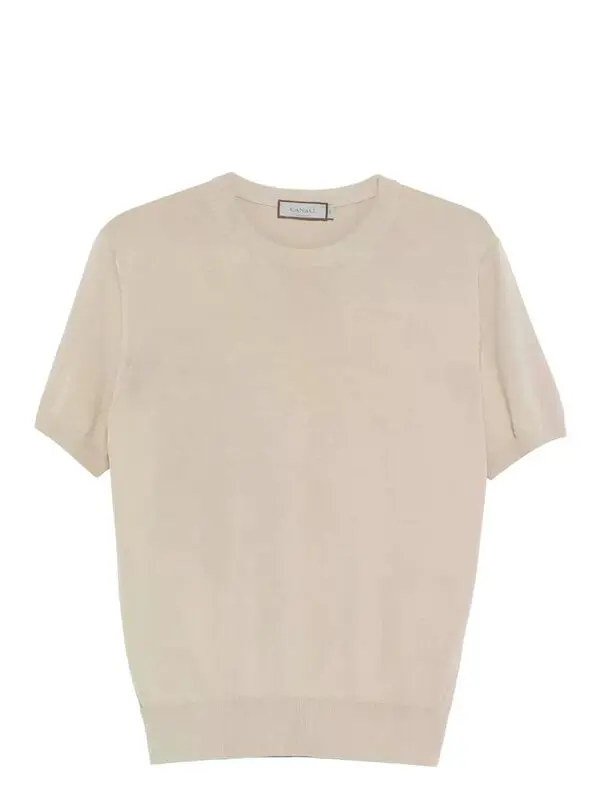 Canali Short-sleeve Knitted T-shirt - Neutrals