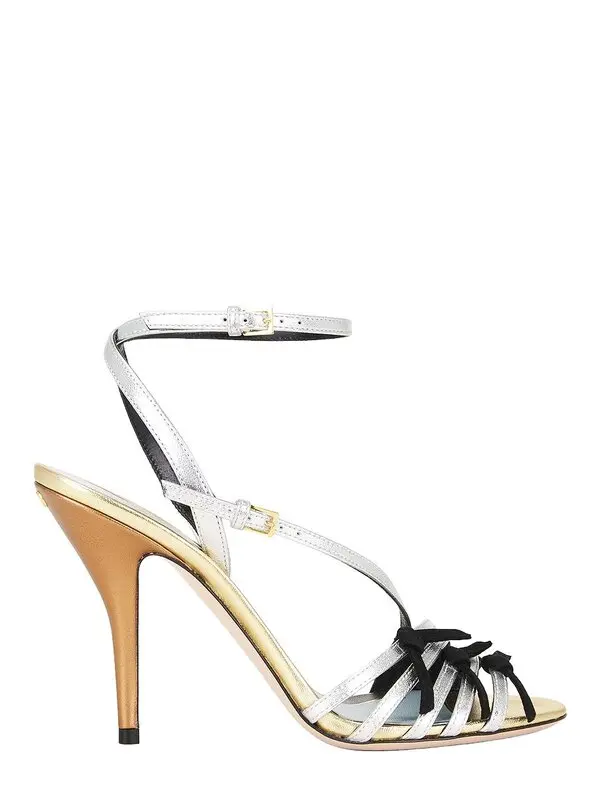 Valentino Garavani Nodine 100 Sandal - Silver  Brass  Light Vintage Gold  & Ner
