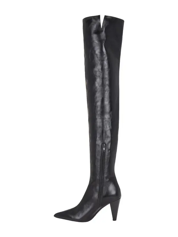 Khaite Harvey Over-the-knee Boot - Tabacco & Black