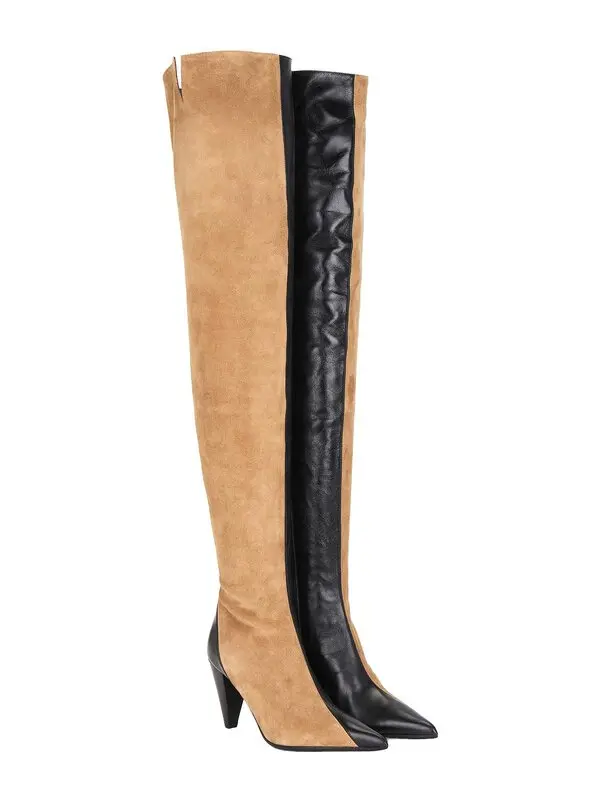 Khaite Harvey Over-the-knee Boots - Tabacco & Black
