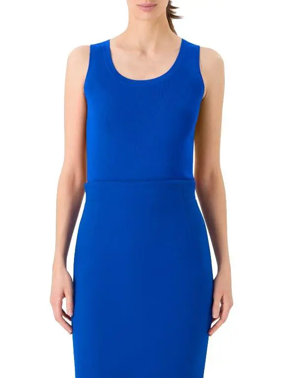 Akris Silk Sweater Tank - Lapis Blue