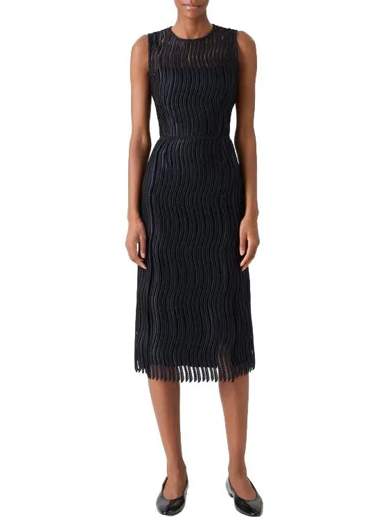 Akris Wave Lace Sheath Dress - Black