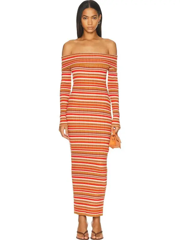 BANANHOT Bonnie Maxi Dress - Bayadere Rib Stripes