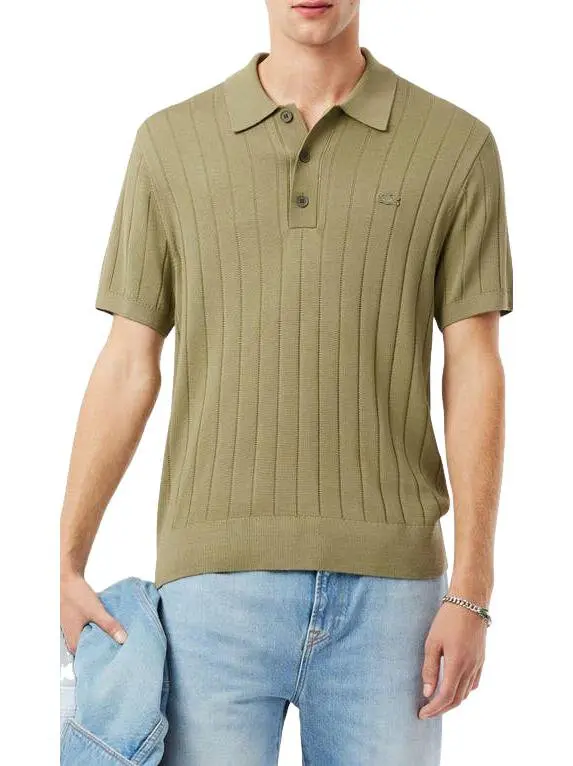 Lacoste Classic Fit Rib Polo - Olive