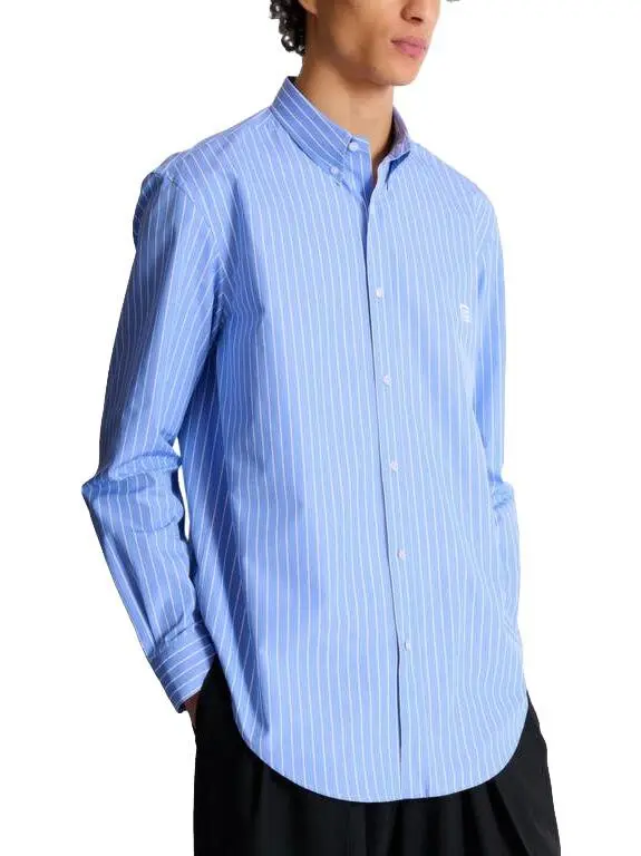 Balmain Striped Regular-fit Shirt - Blue
