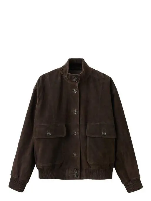 Mango Suede Jacket - Brown