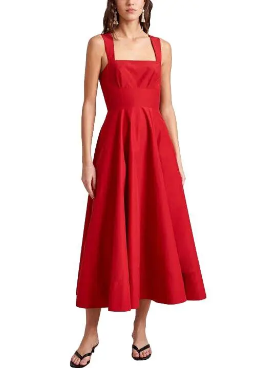 LA LIGNE Myrtle Fit-and-flare Midi Dress - Lipstick