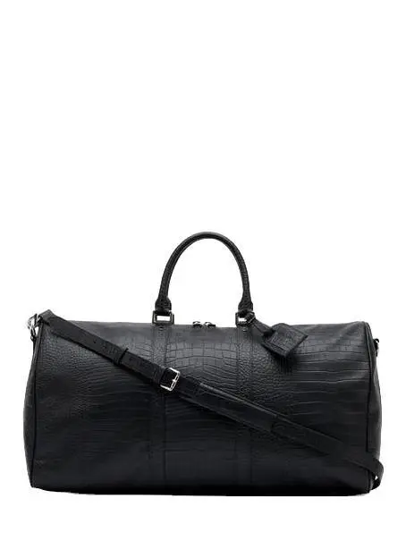 MARC NOLAN Large Weekender Duffle Bag - Black Croc