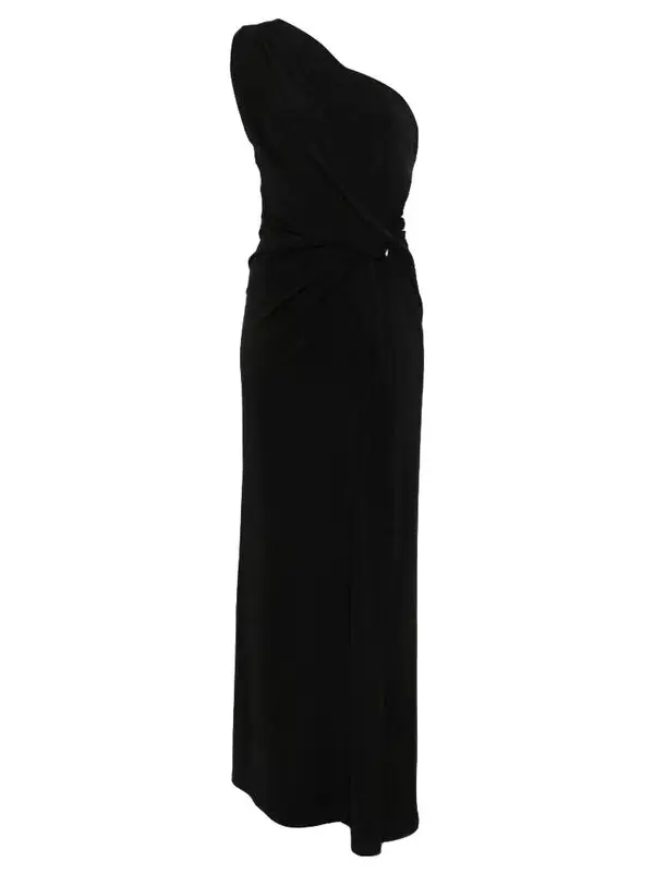 ELEH One-shoulder Knotted Dress - Black