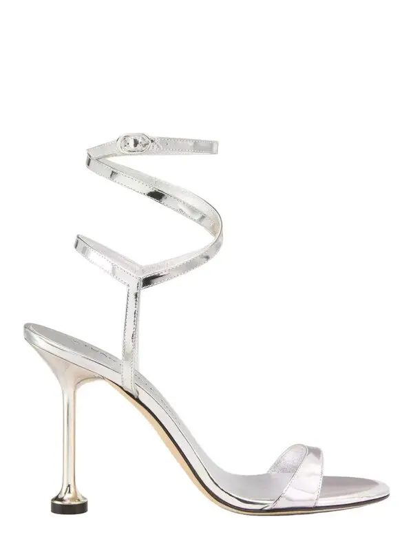 STUART WEITZMAN Nudistini Wrap Heeled Sandals - Silver