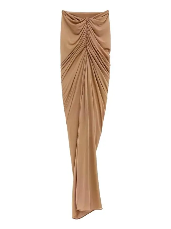 Atlein Draped-effect Skirt - Brown