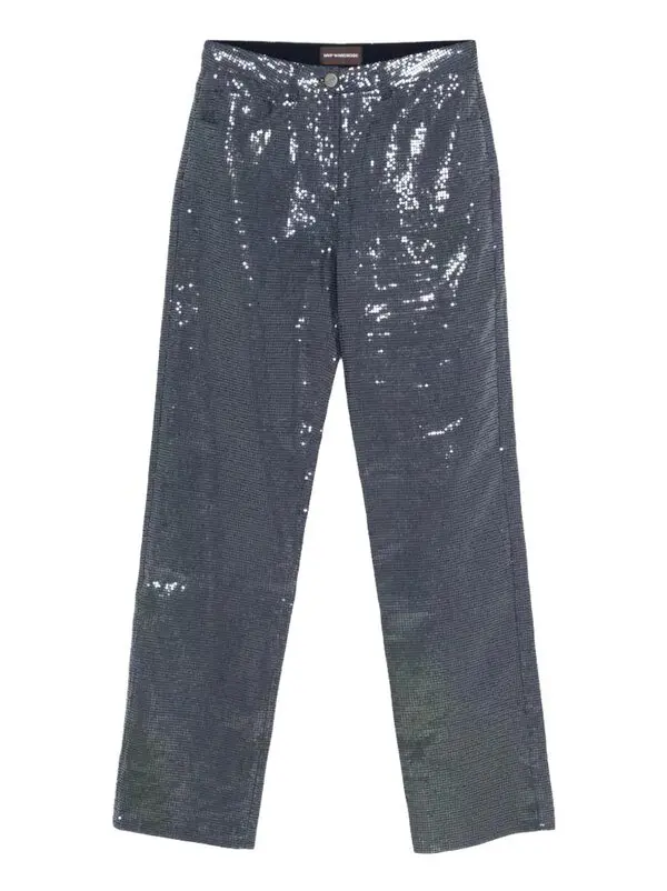 MVP WARDROBE Sequin Embellishment Trousers - Grey