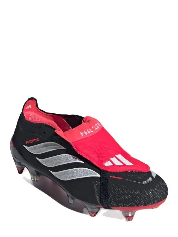 Adidas Predator Elite Fold-over Tongue Soft Ground Soccer Cleats - Core Black / Cloud White / Lucid Red