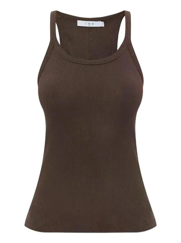 IRO PARIS Ribbed Racerback Top - Brown