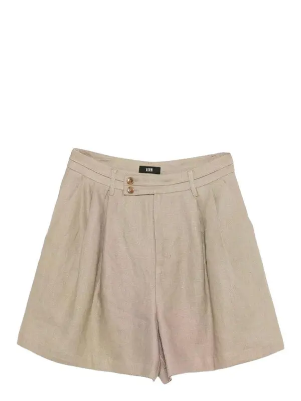 ELEH Pleated Button Shorts - Neutrals