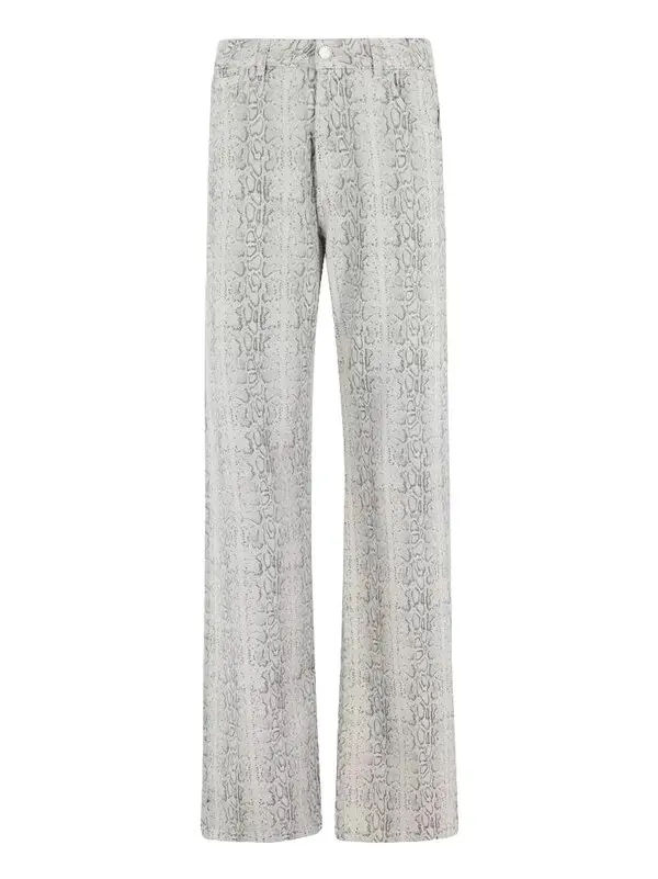 Federica Tosi Snakeskin Print Straight Leg Jeans - Grey