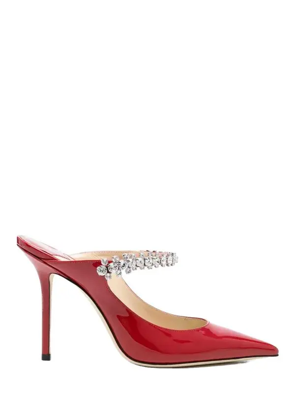 JIMMY CHOO Crystal-embellished Mules - Red