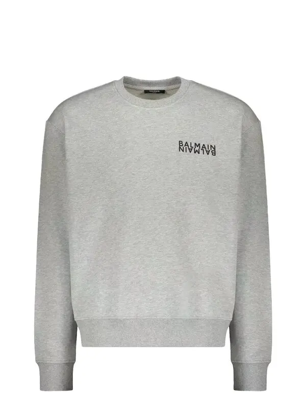Balmain Cotton Logo Sweatshirt - Grey