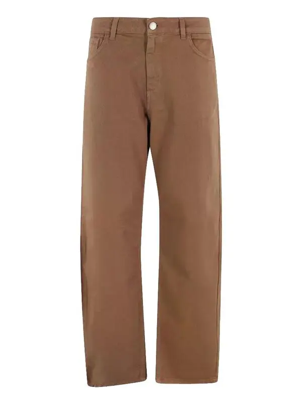 Federica Tosi Patch Pocket Straight Leg Jeans - Brown