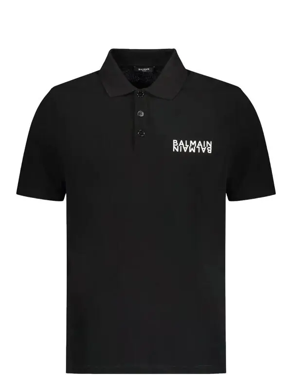 Balmain Short-sleeve Polo Shirt - Black