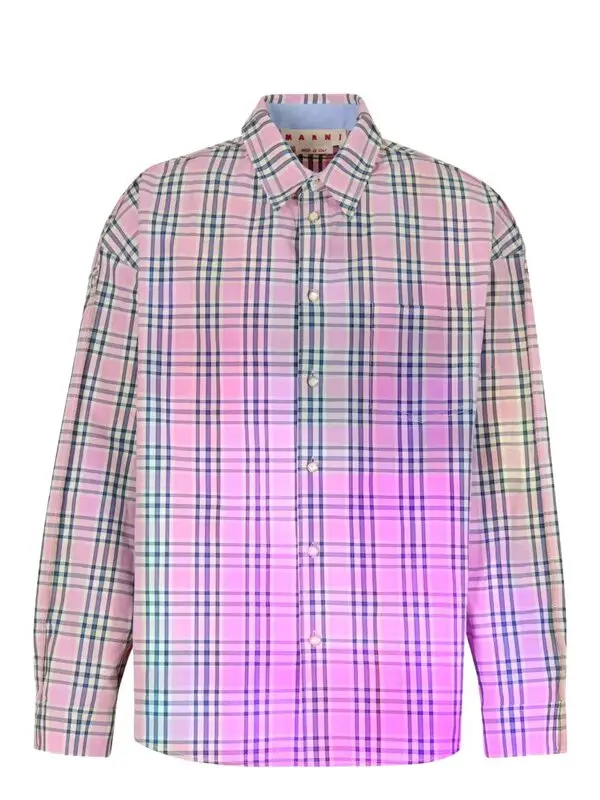 Marni Checked-pattern Ppocket Shirt - Pink