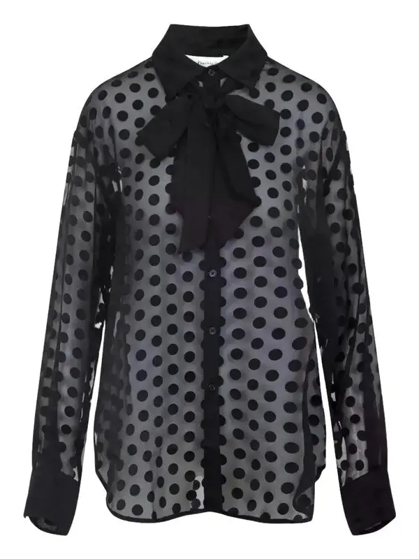 THE FRANKIE SHOP Polka Dot Collared Shirt - Black
