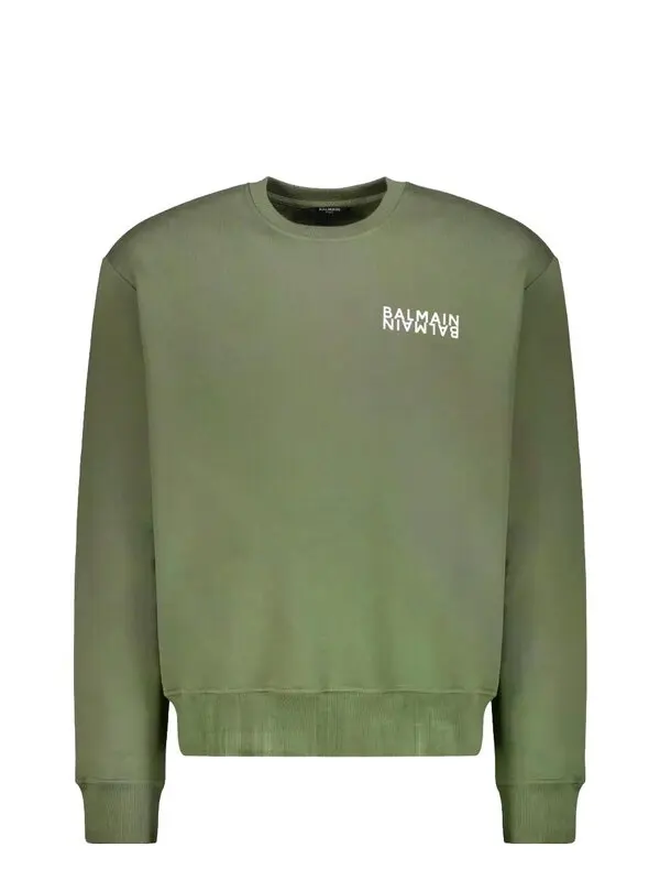 Balmain Cotton Logo Sweatshirt - Green
