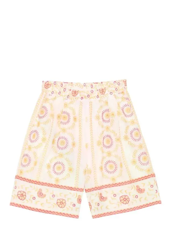 TWINSET Floral-embroidered Shorts - Neutrals