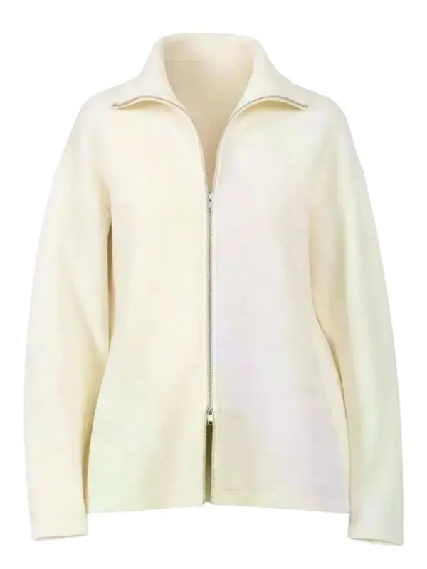 Soft Goat Double-zip Cardigan - White