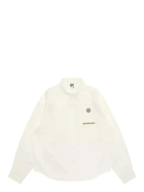 AAPE BY *A BATHING APE® Logo Cotton Shirt - Neutrals