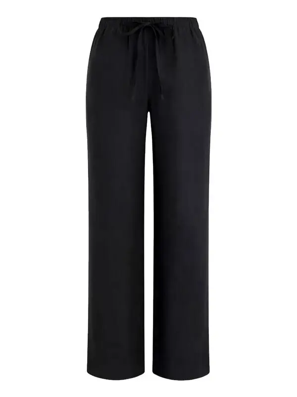 REFORMATION Olina Drawstring Linen Trousers - Black