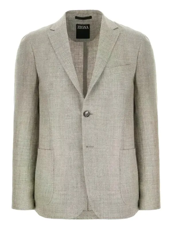 Zegna Single-breasted Blazer - Neutrals