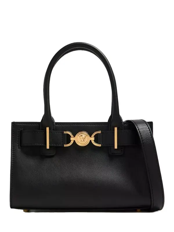 Versace Medusa Leather Tote - Black
