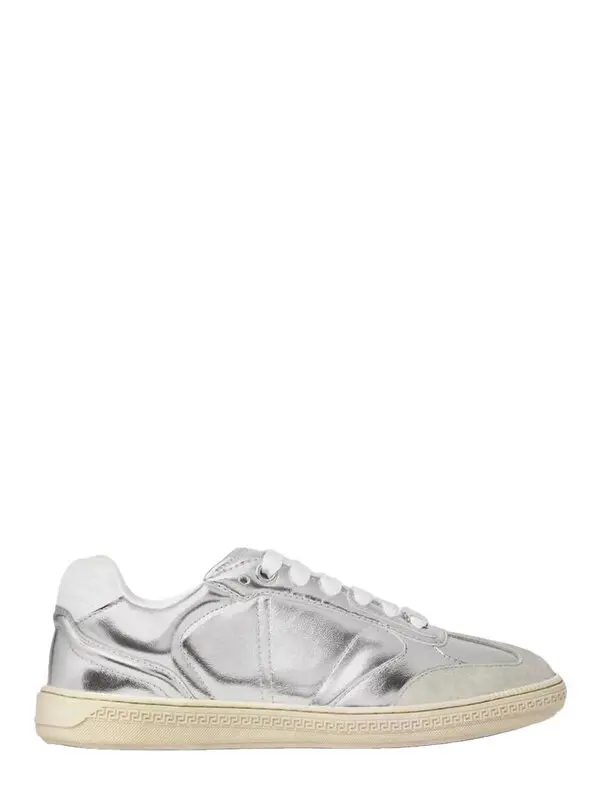 Versace Panelled Metallic Sneakers - Silver