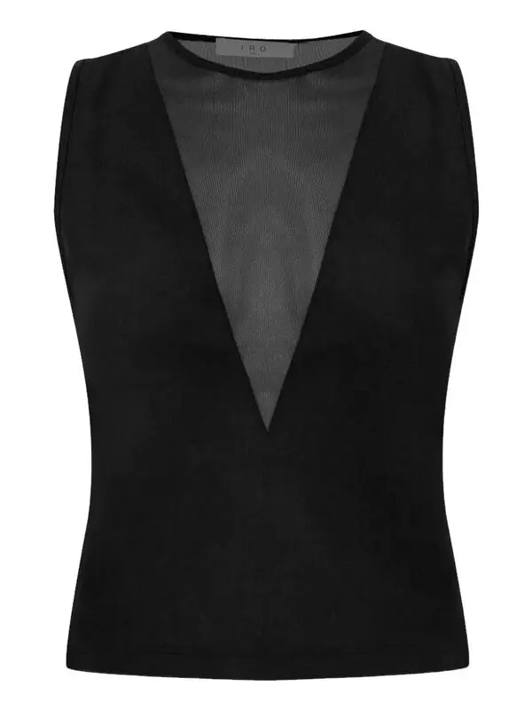 IRO PARIS Dallya Sheer Panel Top - Black