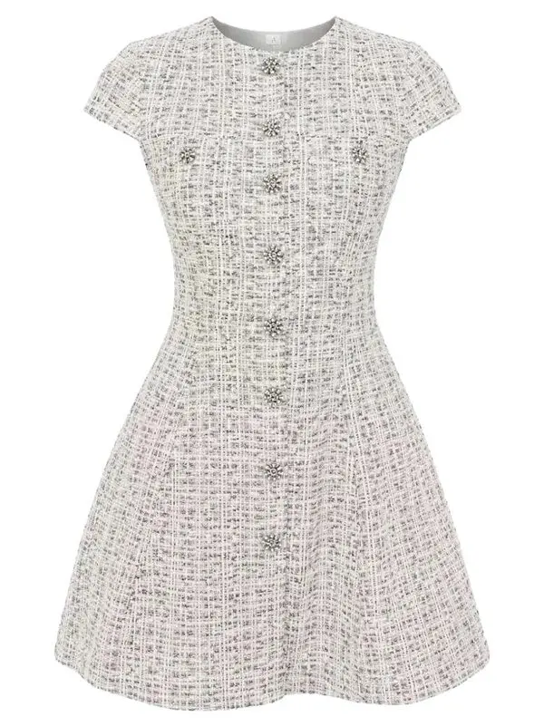 Alice + Olivia Cap-sleeve Embellished Midi Dress - White
