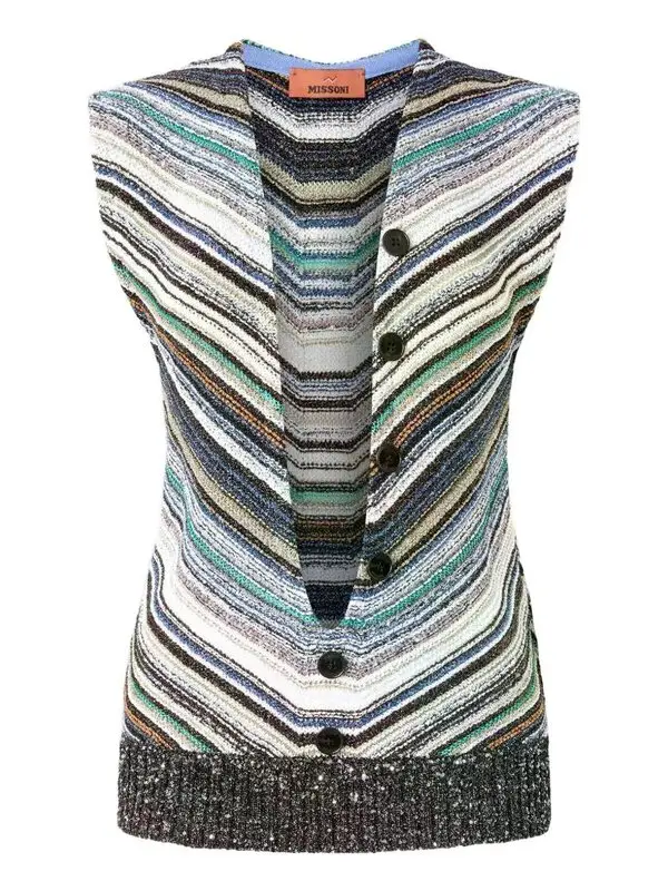 Missoni Striped-pattern Top - Blue