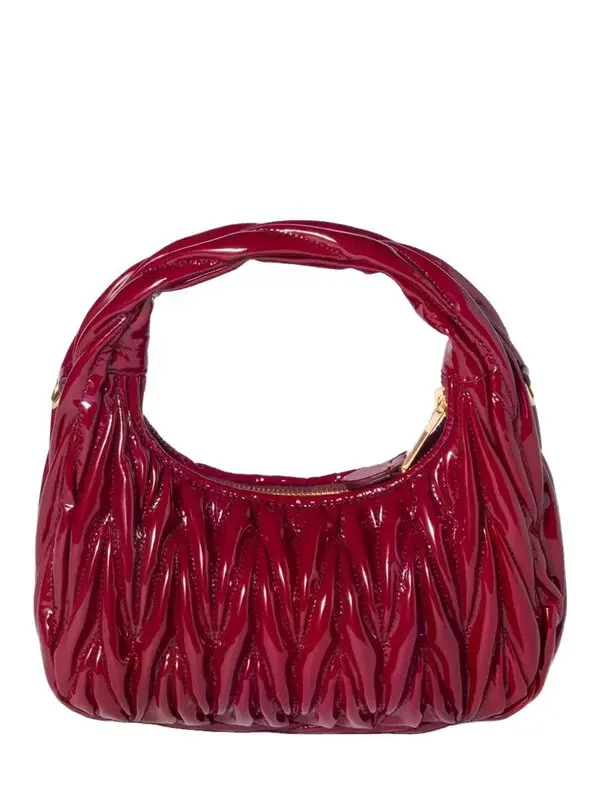 Miu Miu Wander Matelassé Patent Leather Bag - Red