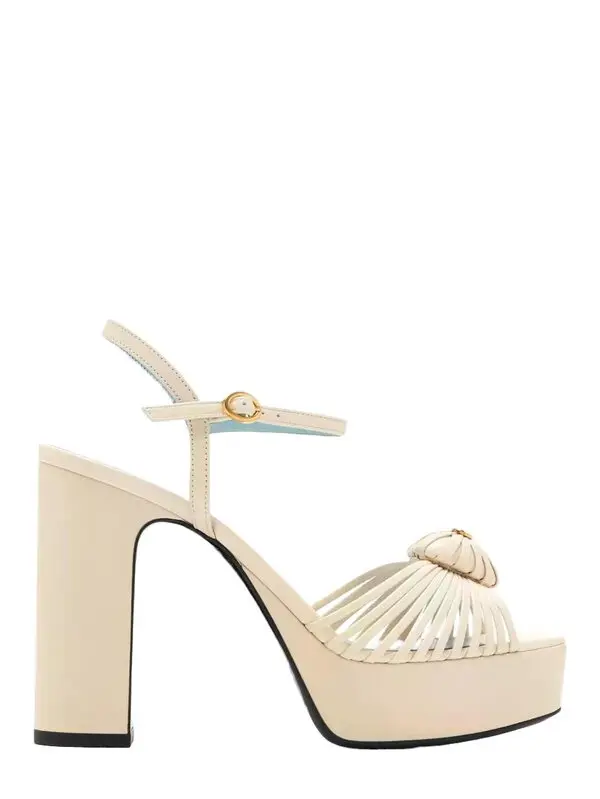 Valentino Garavani Platform Flower Detail Sandals - Neutrals