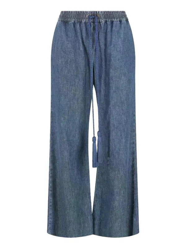 Valentino Garavani Tassel-detail Wide-leg Jeans - Blue