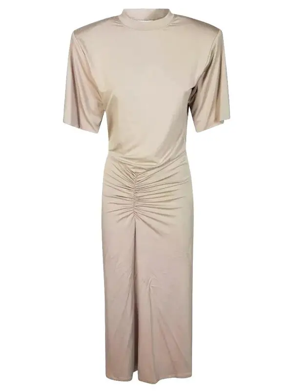 Andamane Ruched Midi Dress - Neutrals