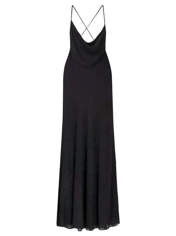 Pinko Farro Cowl-neck Maxi Dress - Black