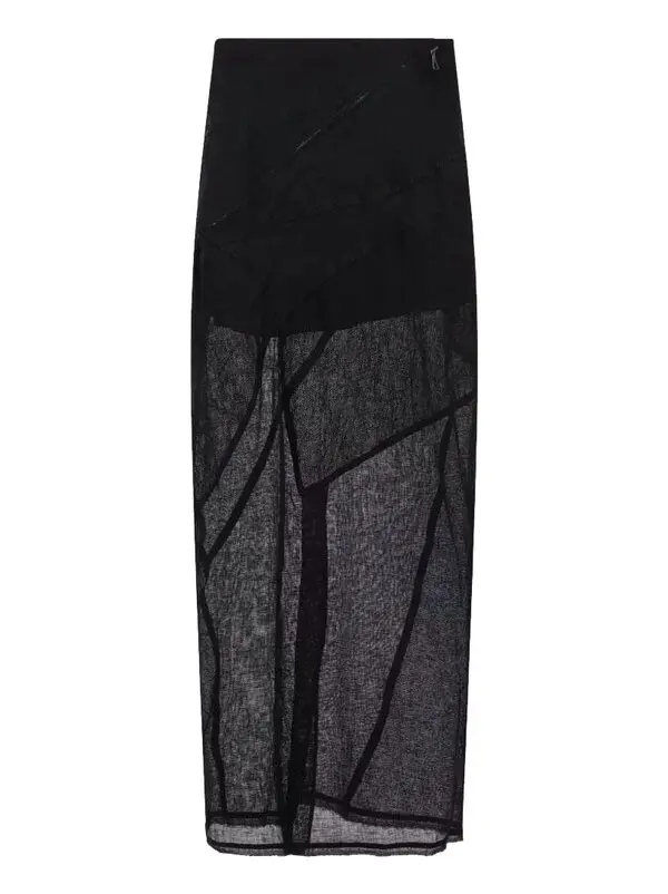 YEHUAFAN Panelled Full Length Skirt - Black