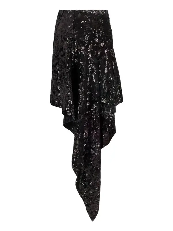 NICCOLO PASQUALETTI Cascata Sequined Skirt - Black
