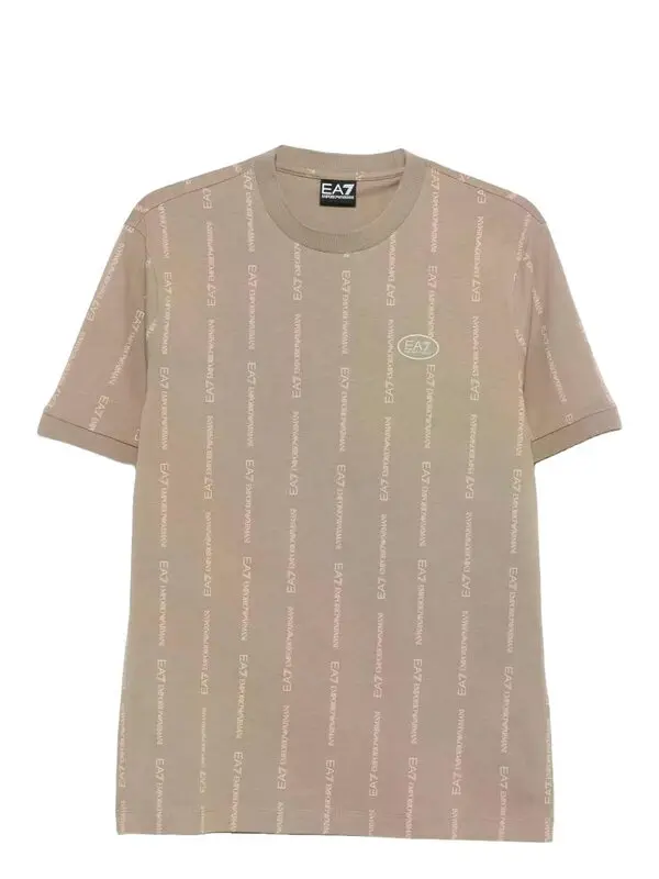 Emporio Armani Logo-striped T-shirt - Neutrals