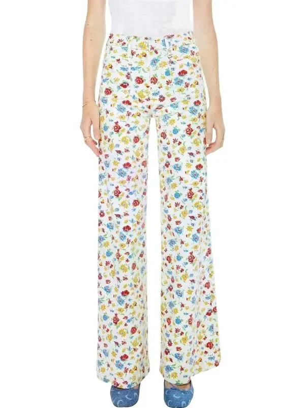 MOTHER Floral-print Trousers - White