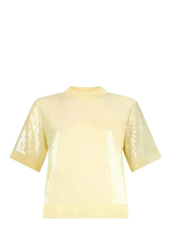 Liu Jo Sequin-embroidered T-shirt - Yellow