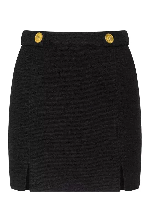 L'Agence Nelina Buttoned Tab Mini Skirt - Black