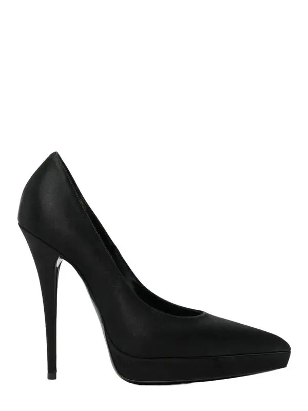 Saint Laurent Pointed Toe Leather Pumps - Black